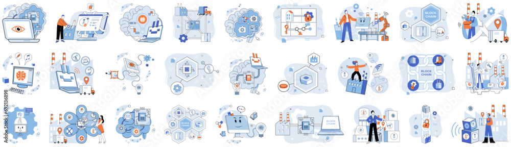 Artificial intelligence vector illustration. In cybernetic realm ...