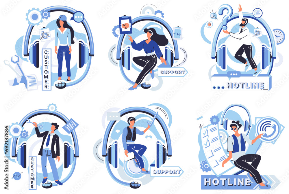 Help desk vector illustration. The help desk hotline echoes with ...