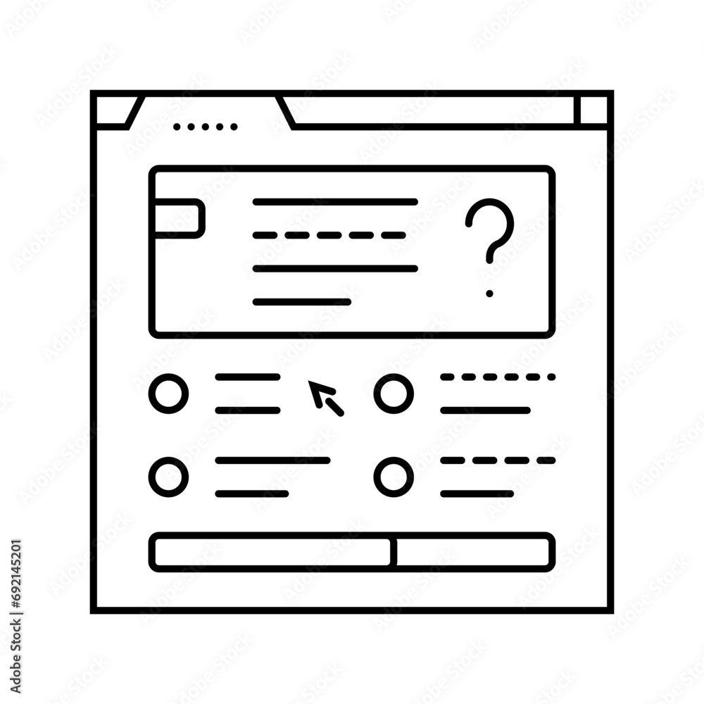 quiz tests online learning platform line icon vector. quiz tests online ...