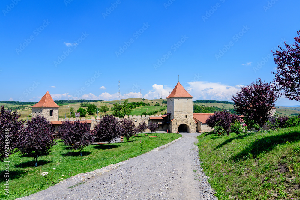 Rupea Citadel (Cetatea Rupea) after renovation in Brasov county, in the ...
