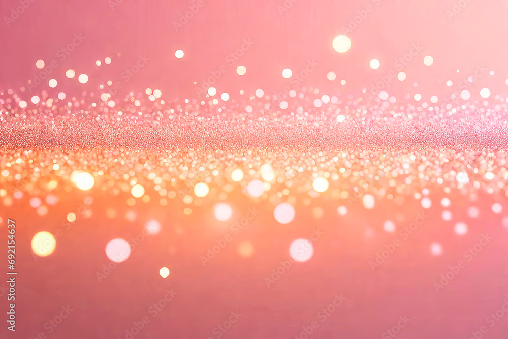 Abstract background modern bokeh light effect with soft peach background. Trending color concept ...
