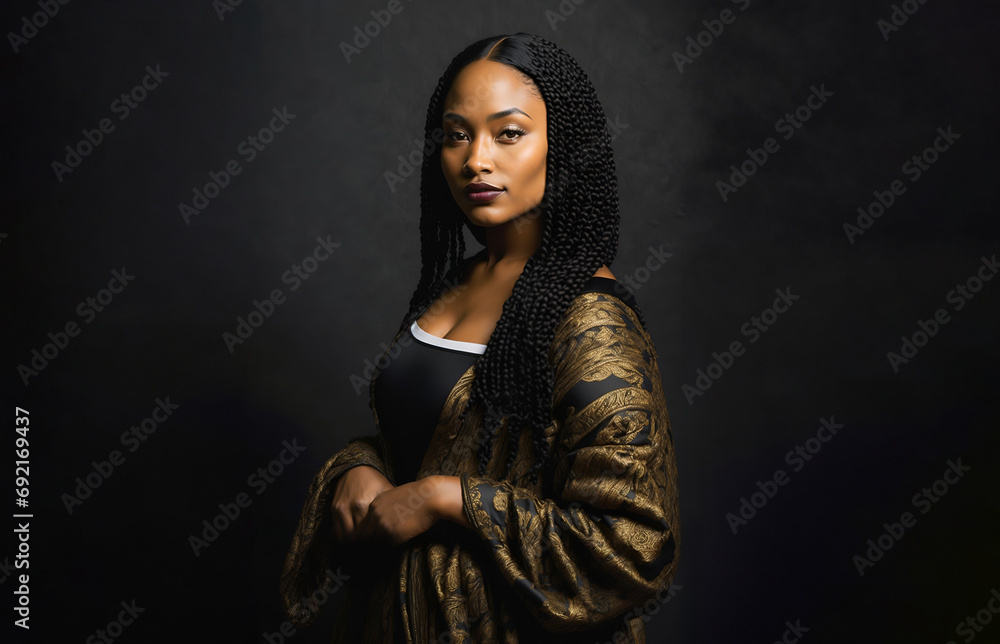 Mona Lisa Recreation: Black woman in classic pose recreation. Black ...