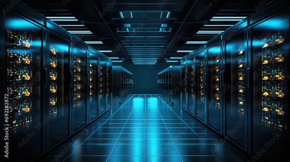 Complex Electric Equipment Warehouse. Modern Data Technology Center ...