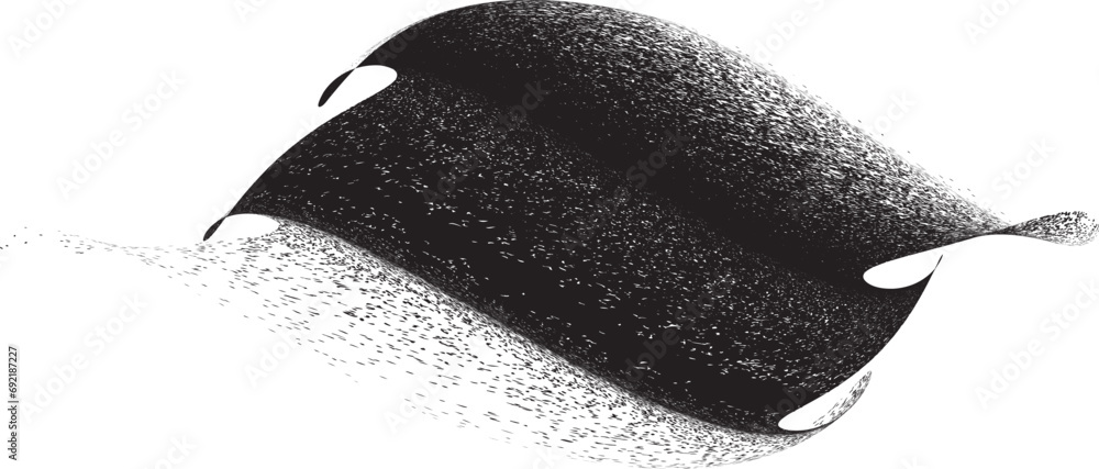 Sprayed black wavy line .Graffiti art design . Noise dispersion logo ...