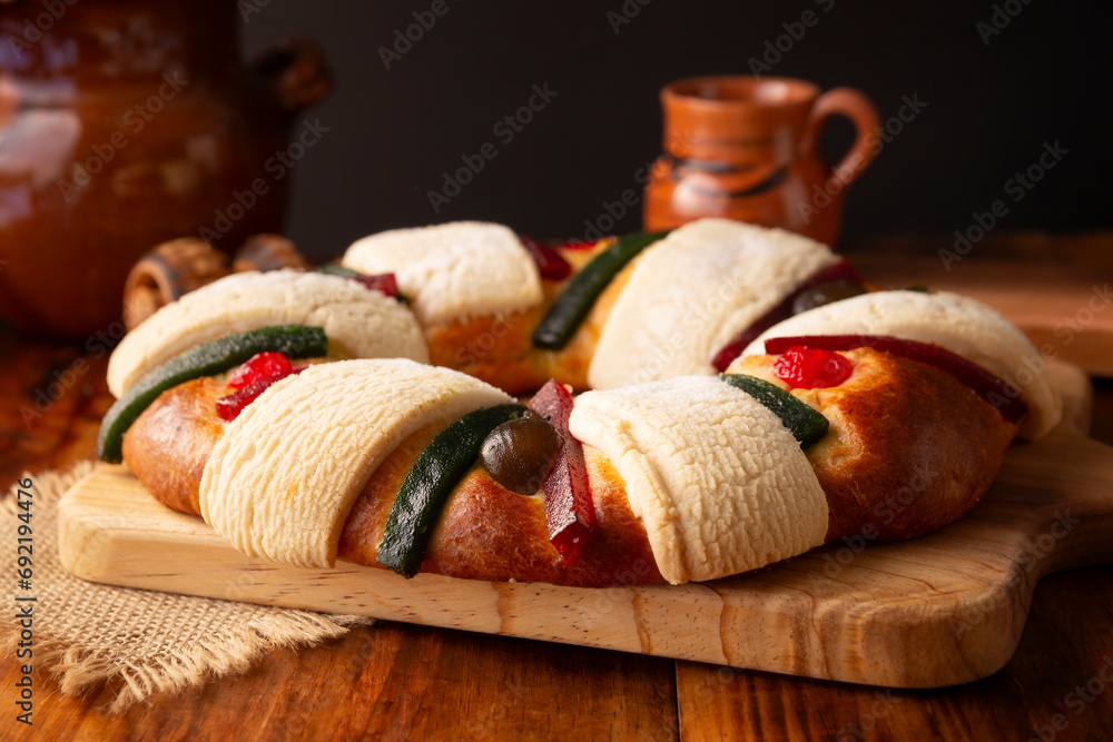 Three Kings Bread also called Rosca de Reyes, Roscon, Epiphany Cake ...