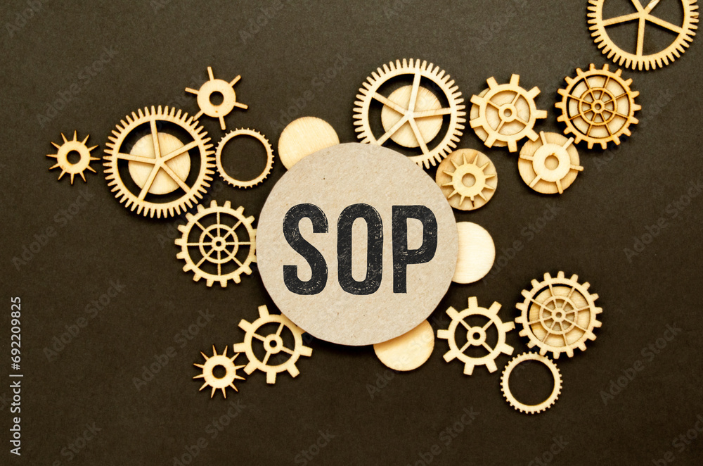 SOP wooden text on white notepad. Standard operating procedure concept ...