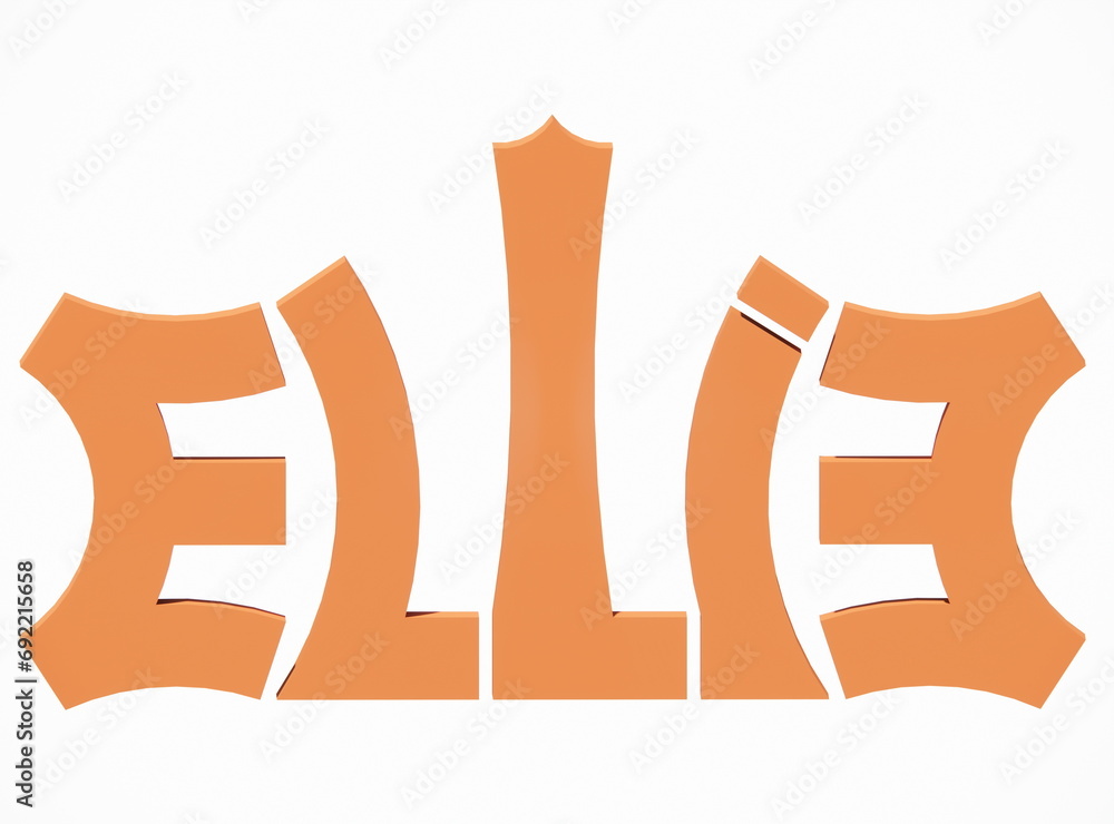 Logo Symbol 3D Name Writing Ellie suitable for use on clothing, jewelry ...