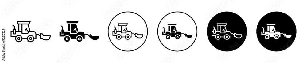 Front Loader truck icon. hydraulic power digger bulldozer machine ...