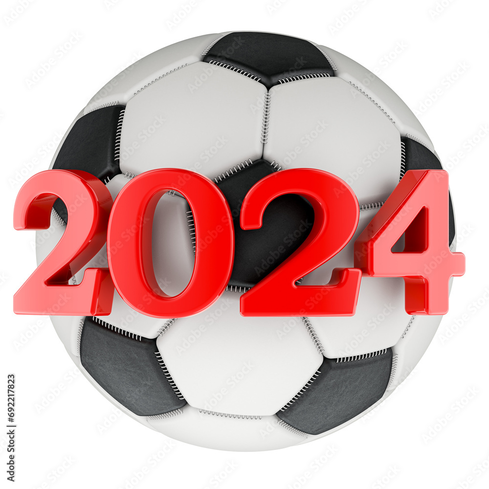 Soccer 2024, concept. 3D rendering isolated on transparent background ...
