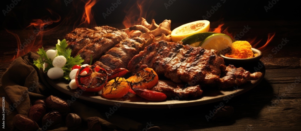 Arabic grilled arabic food dishes kebab dolma mansaf shawarma Turkish ...