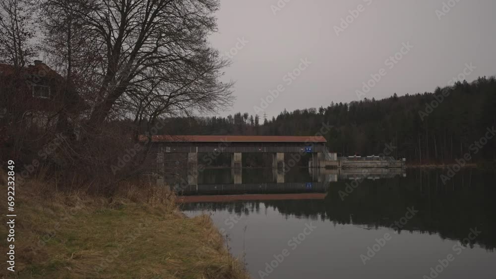 Fish ladder at Baierbrunn hydroelectric power plant. Fish ladder and ...
