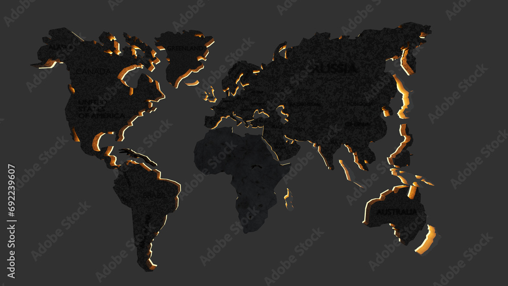 World map. Highly detailed world map with labeling. Stock Illustration ...