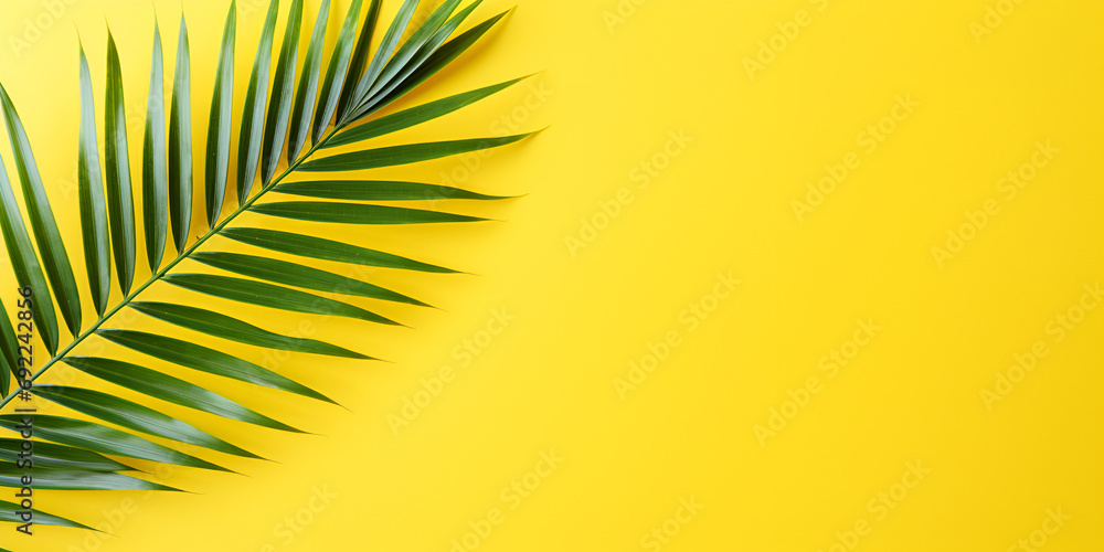 palm leaves background, Beautiful palm leaf on colour background, Leaf ...