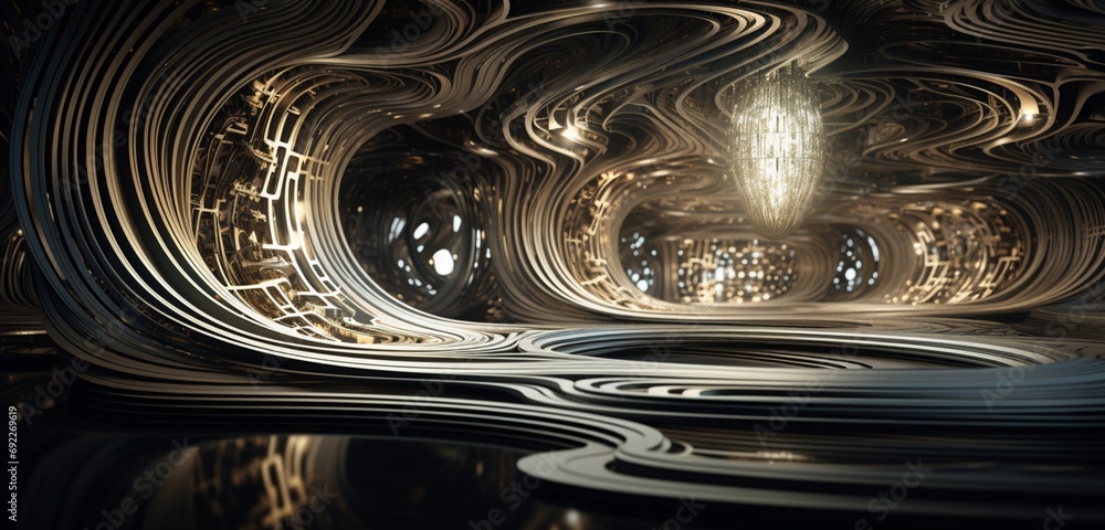 Witness the artistry of a complex interplay of thin lines, unveiling a ...