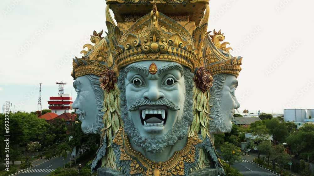 An aerial view of the incredible and detailed statue in Benoa on the ...