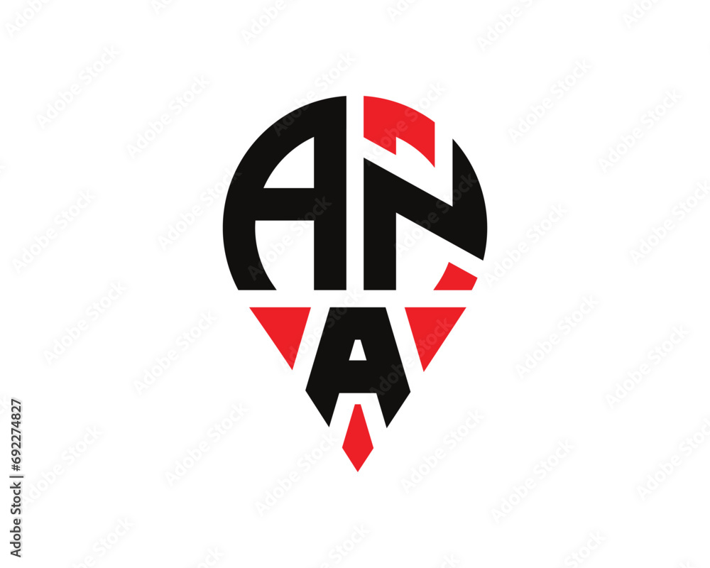 ANA letter location shape logo design. ANA letter location logo simple ...