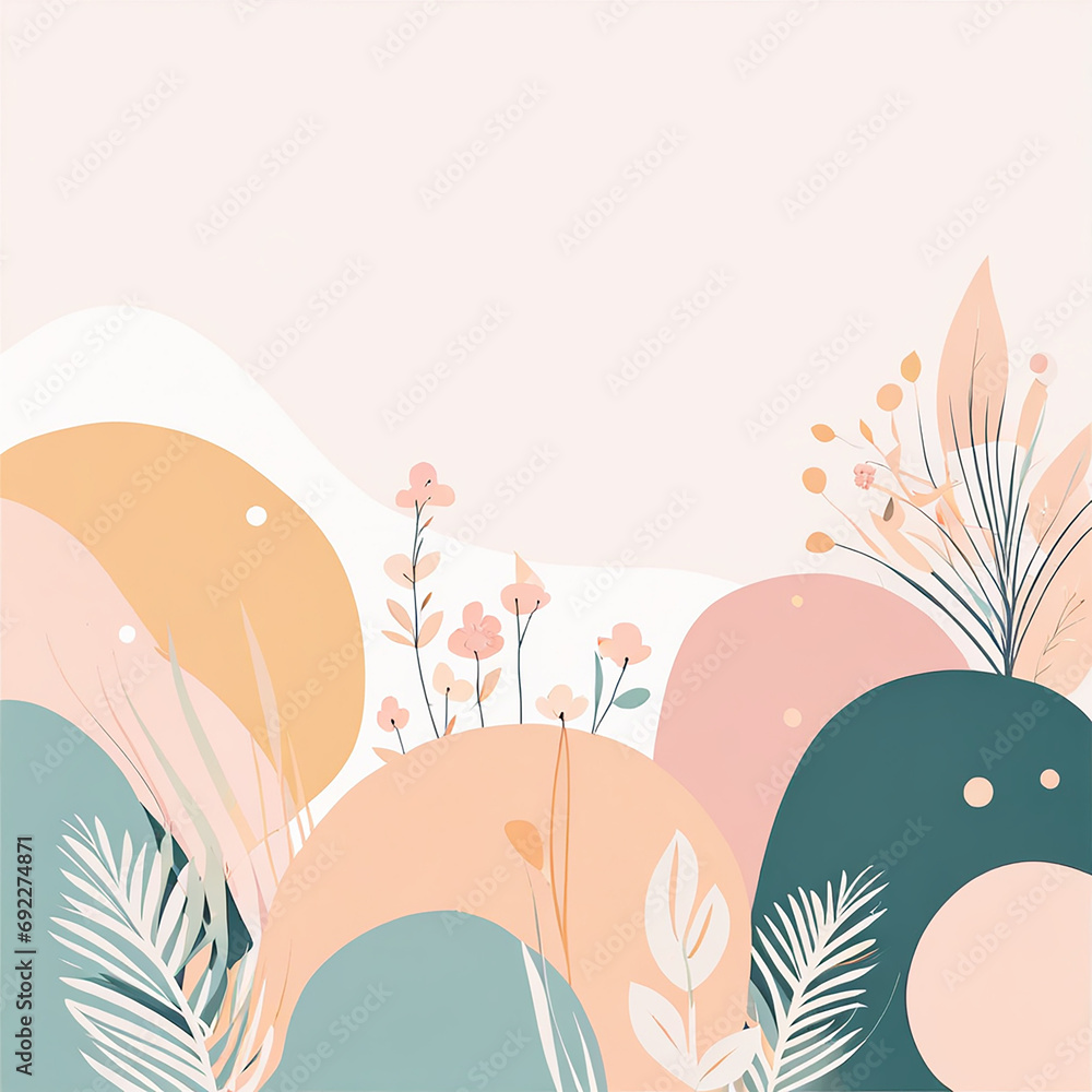 Boho abstract background, boho shapes, aesthetic, background concept ...