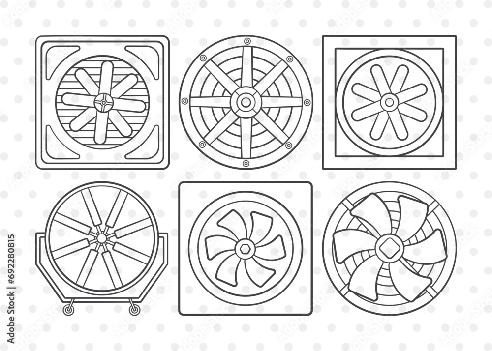 Industrial Fan Clipart, Industrial Fan SVG, Ventilation Fan Svg ...
