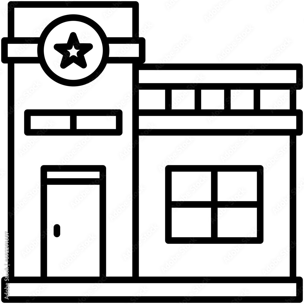 Police Station Icon. Cop Office Department Pictogram Graphic ...