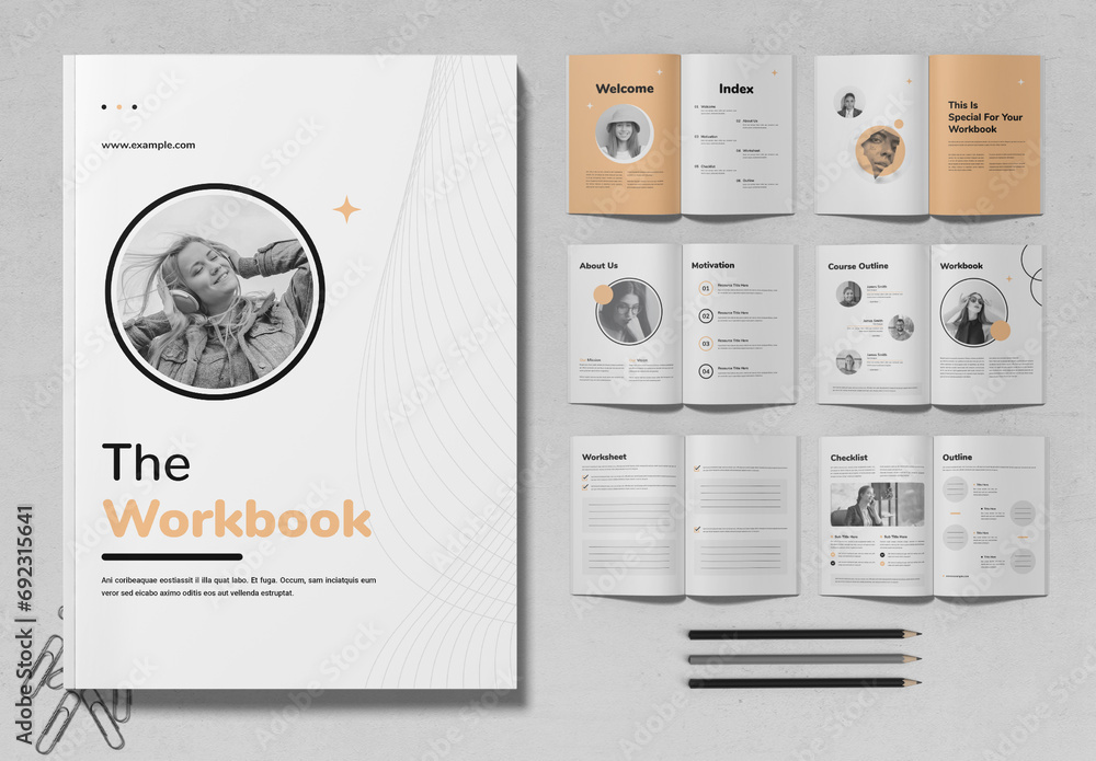 The Workbook Layout Template Stock Template | Adobe Stock