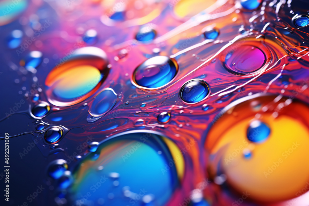 Abstract wallpaper with neon water drops on a neon background Stock ...