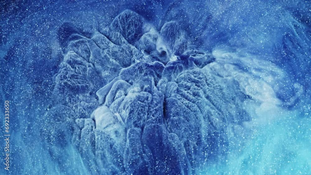 Video of light blue fluid art, showcasing swirling patterns and ...