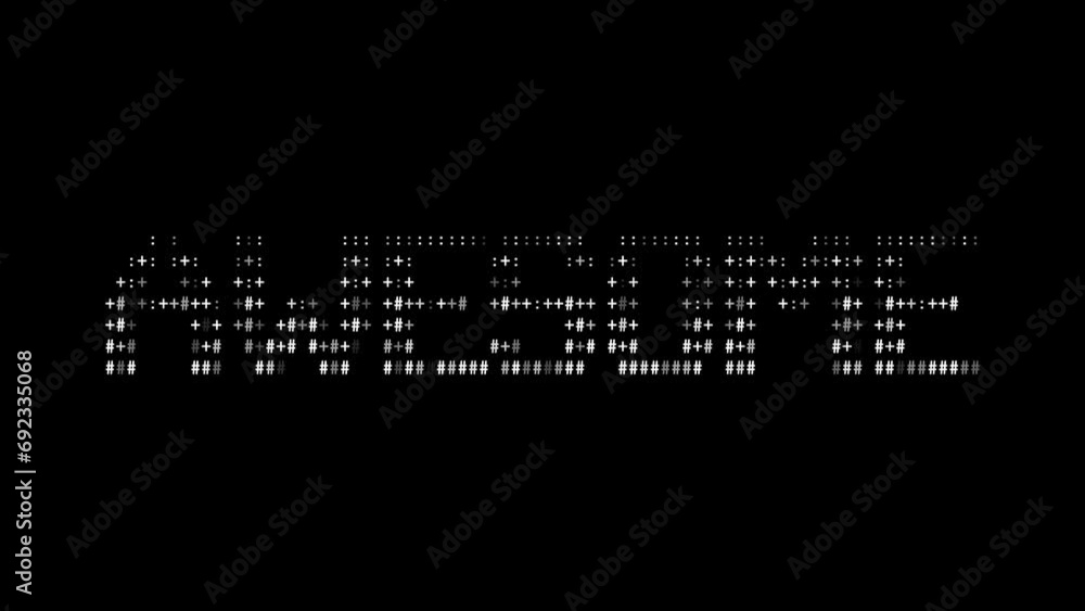 Vidéo Stock Awesome ascii animation on white background. Ascii art code ...