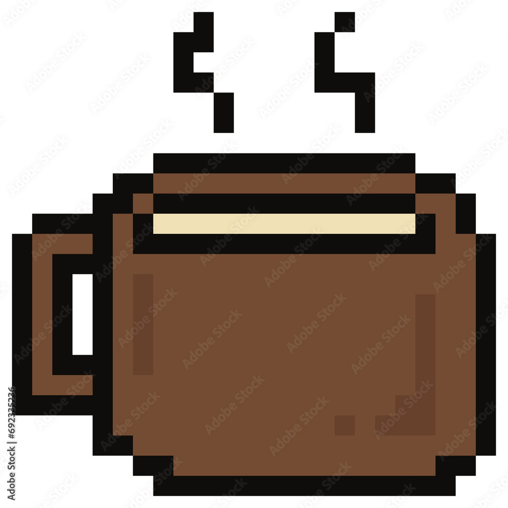 coffee beverage pixel art illustration icon 8Bit Food menu Game Stock ...