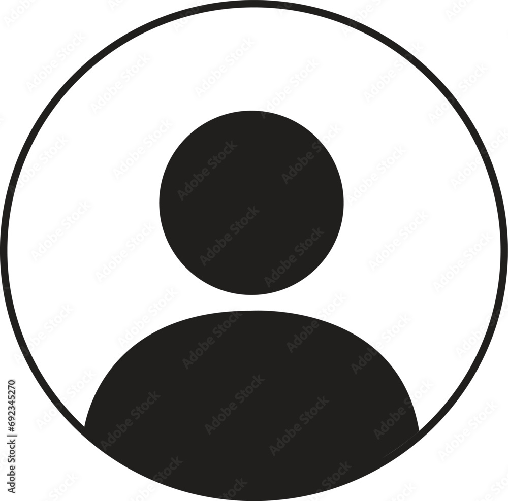 Fill Avatar, user profile, person icon in black Color, gender neutral ...