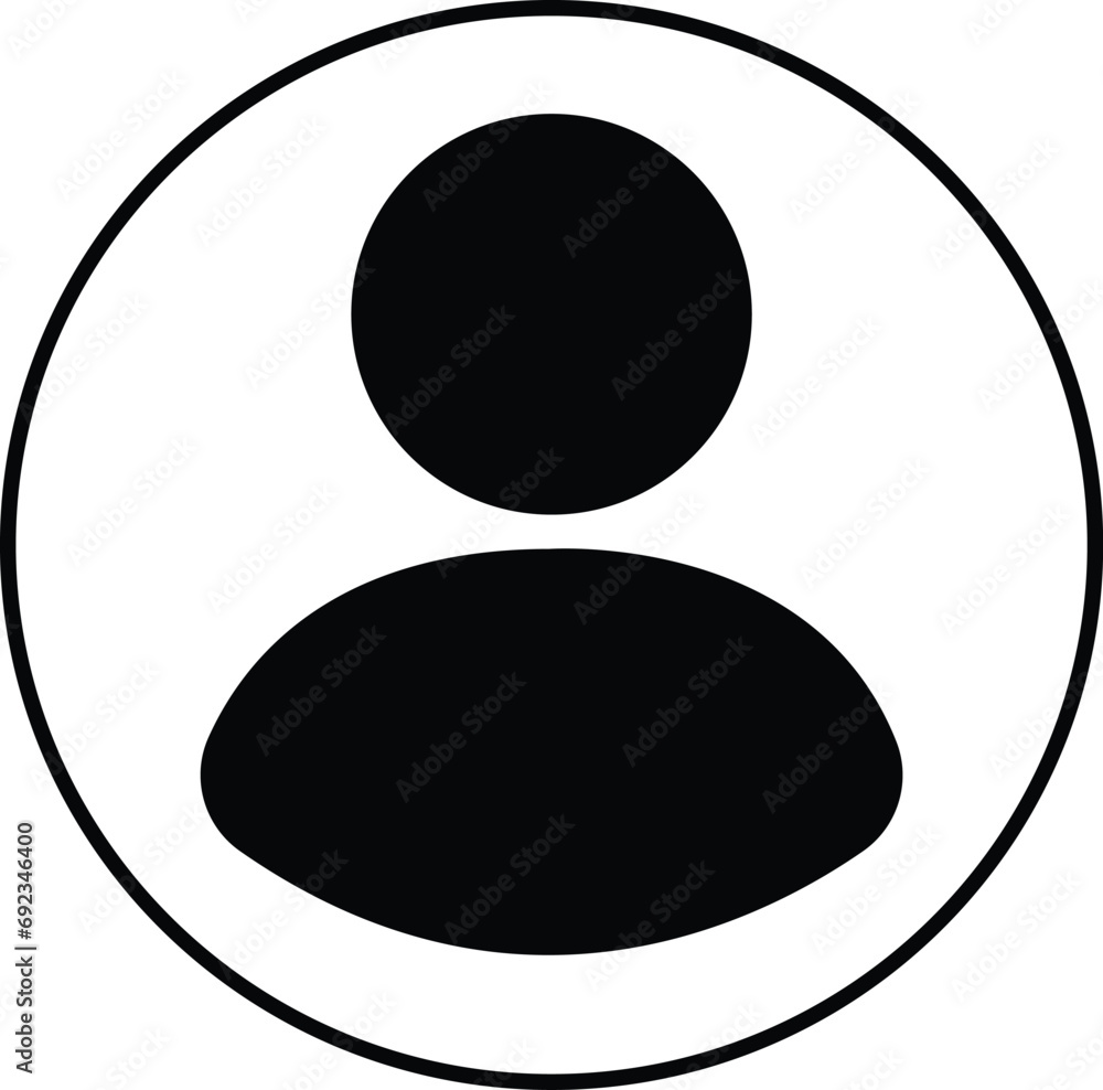 Fill Avatar, user profile, person icon in black Color, gender neutral ...
