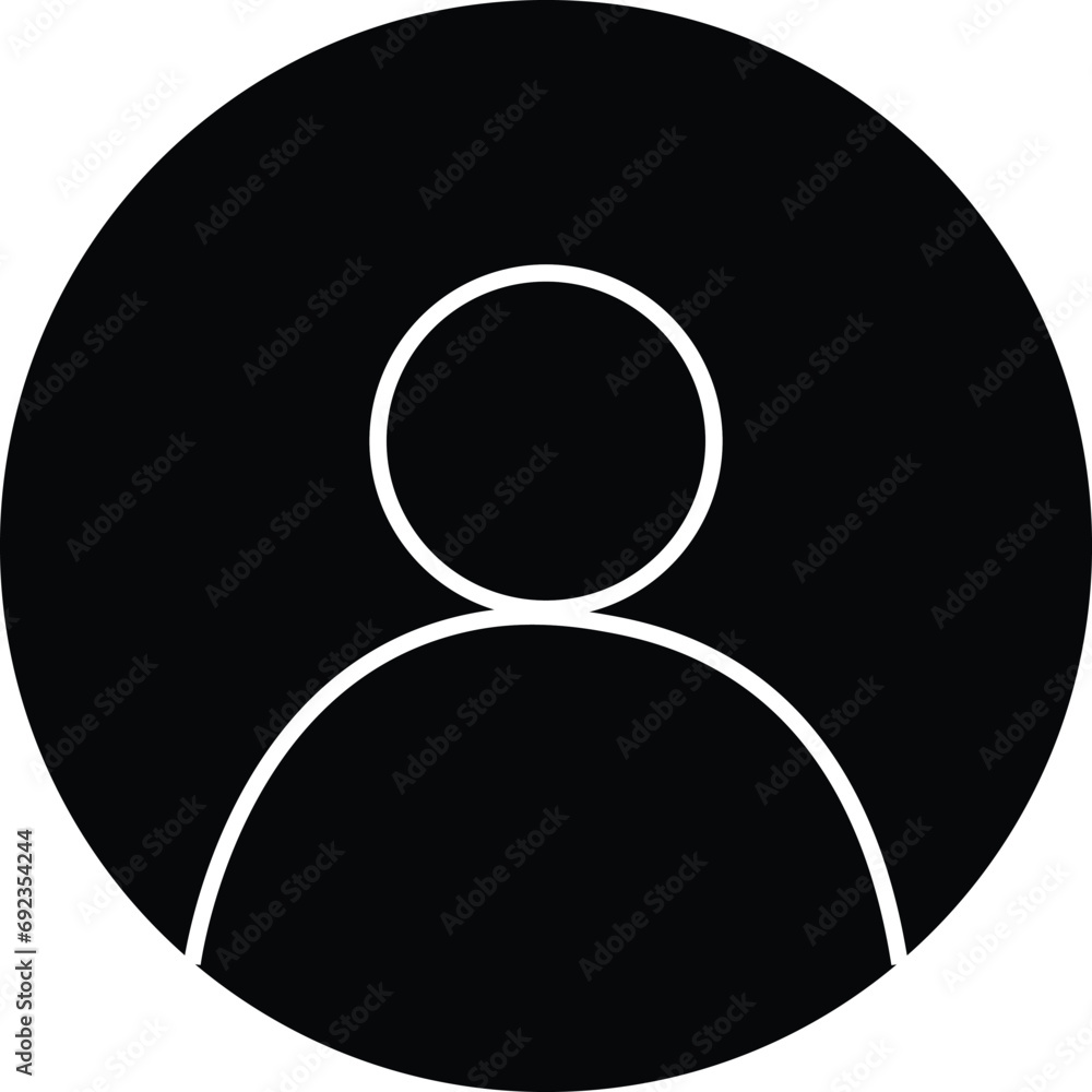 Line Avatar, user profile, person icon in black Color, gender neutral ...