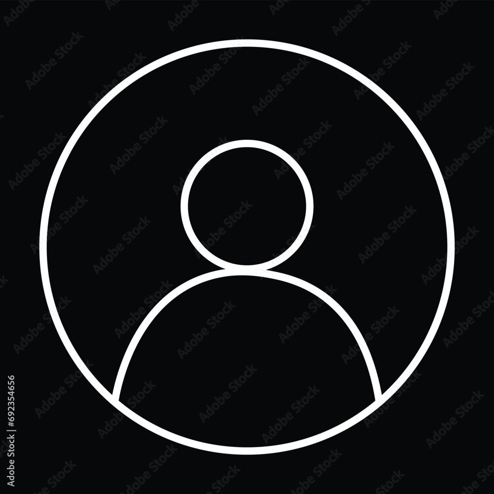 Line Avatar, user profile, person icon in black Color, gender neutral ...
