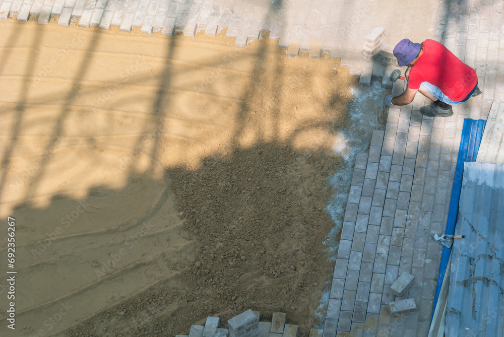Paving slabs for paths.. Paving stones made of artificial materials ...