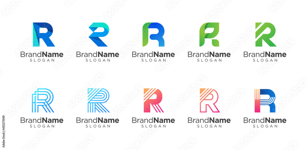 Vetor de Letter R logo design for various types of businesses and ...