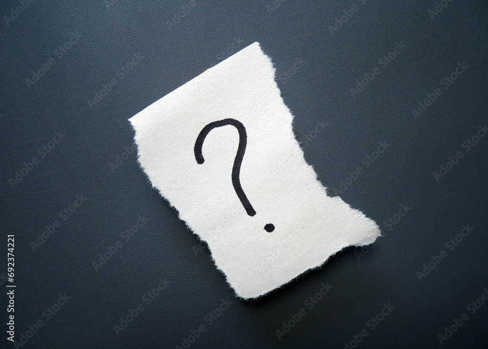 Collection of question mark paper. Torn paper with question mark on ...