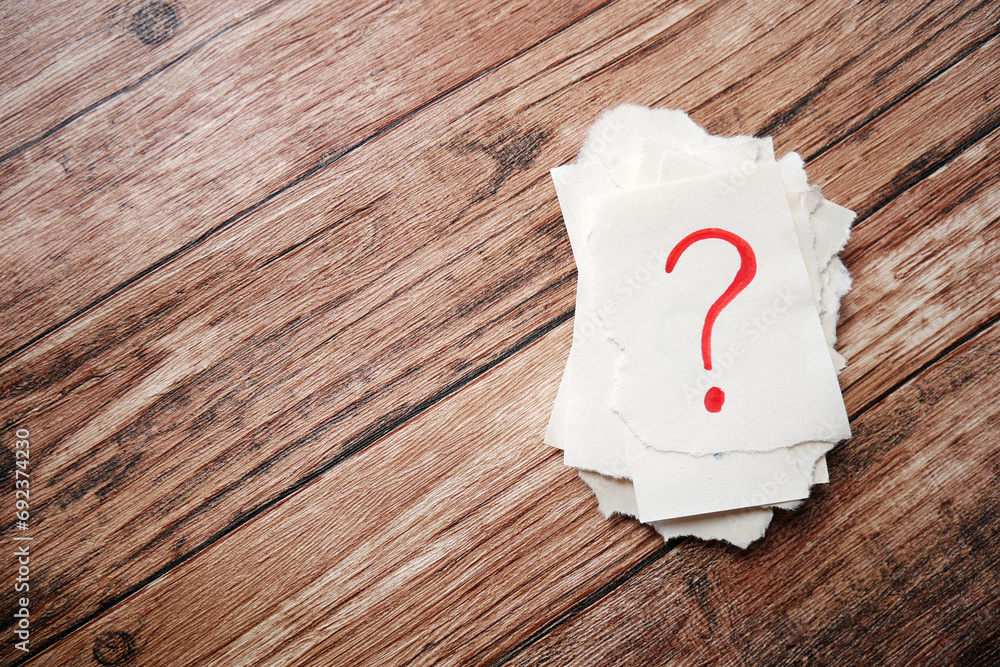 Collection of question mark paper. Torn paper with question mark on ...