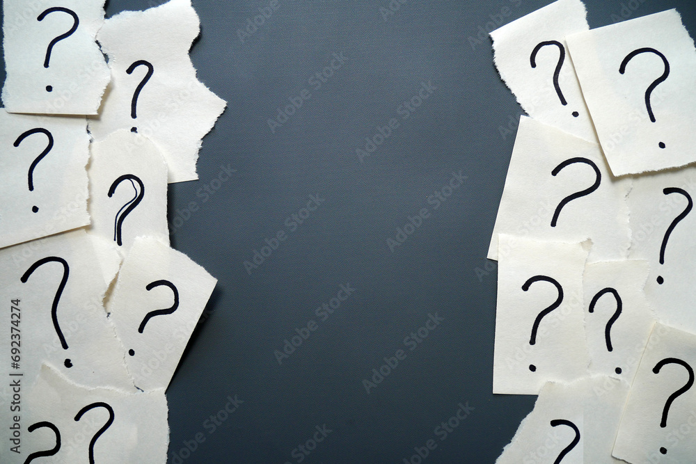 Collection of question mark paper. Torn paper with question mark on ...