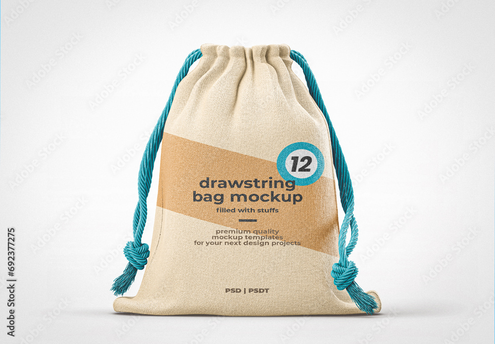 Drawstring Bag Backpack Mockup Stock Template | Adobe Stock