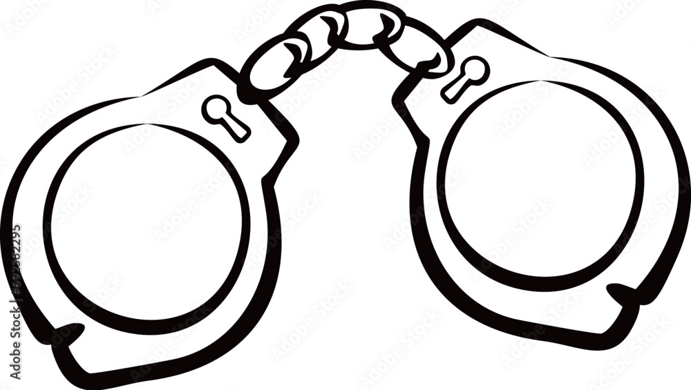 Simple drawing of handcuffs Stock Vector | Adobe Stock