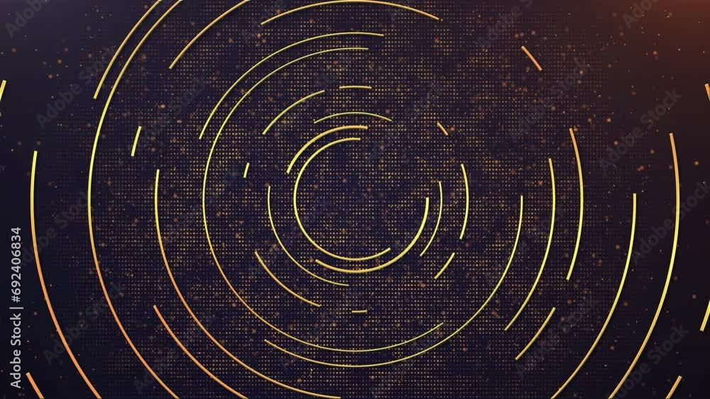 Vidéo Stock 4K 3D luxurious golden particle optical fiber Light moving ...