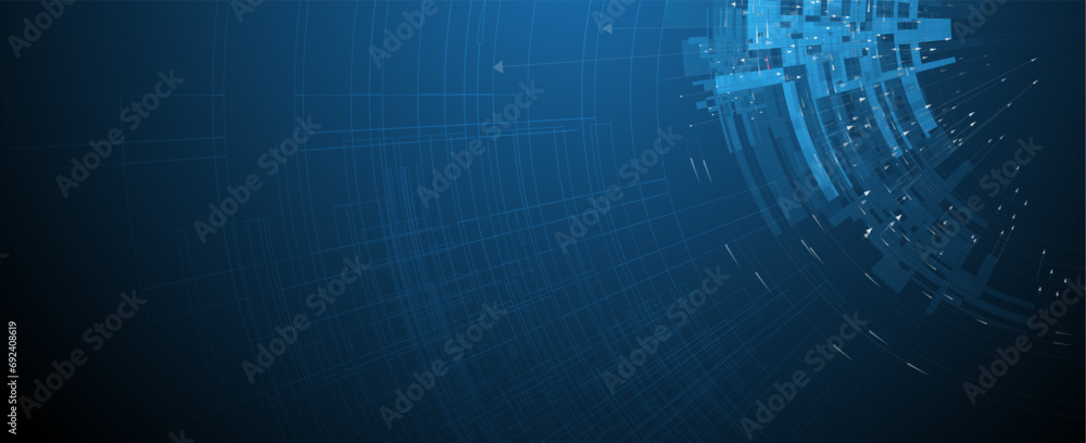 Technology Network Vector Background.. Science and technology ...