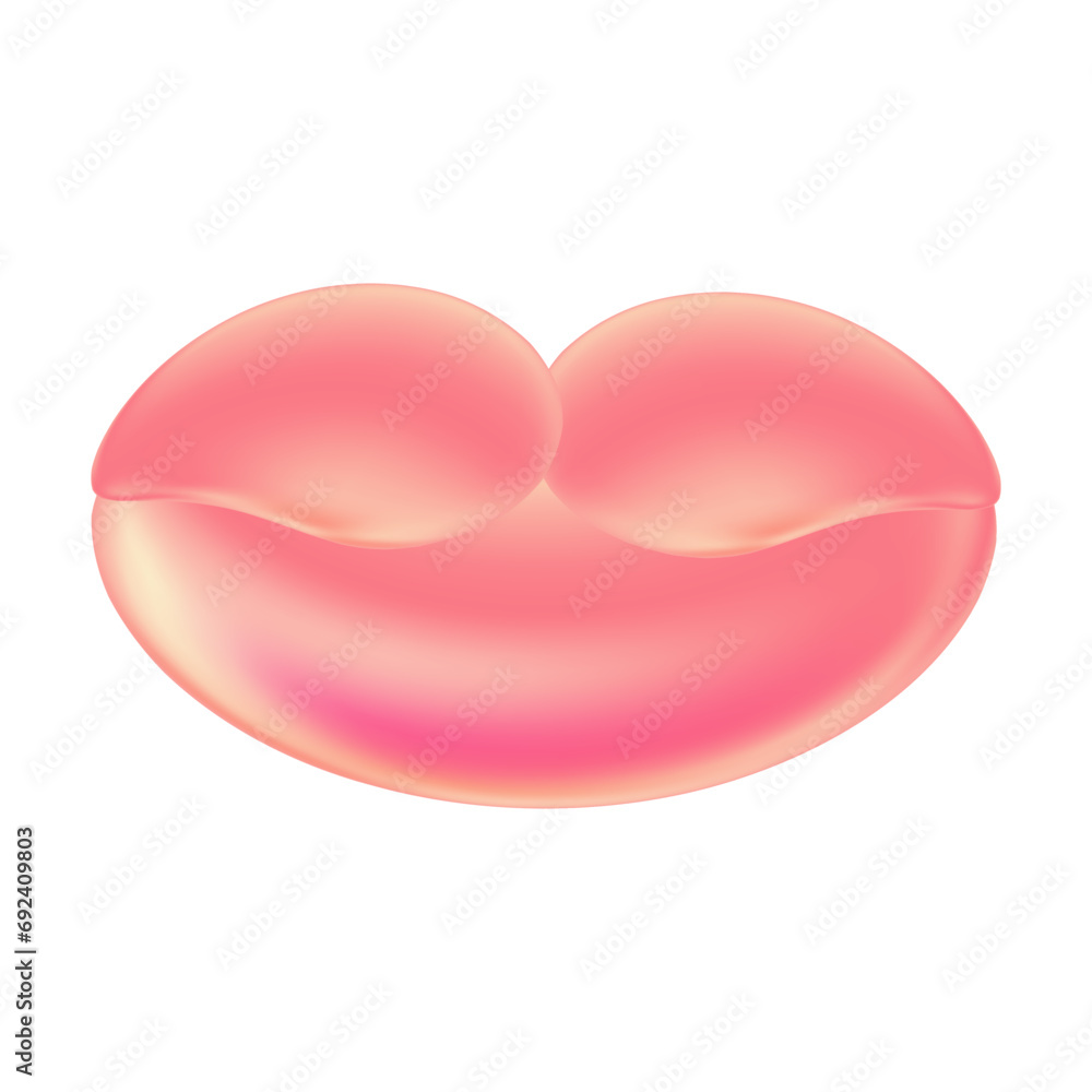 Vector 3d plump lips, isolated on transparent background. Beauty women ...