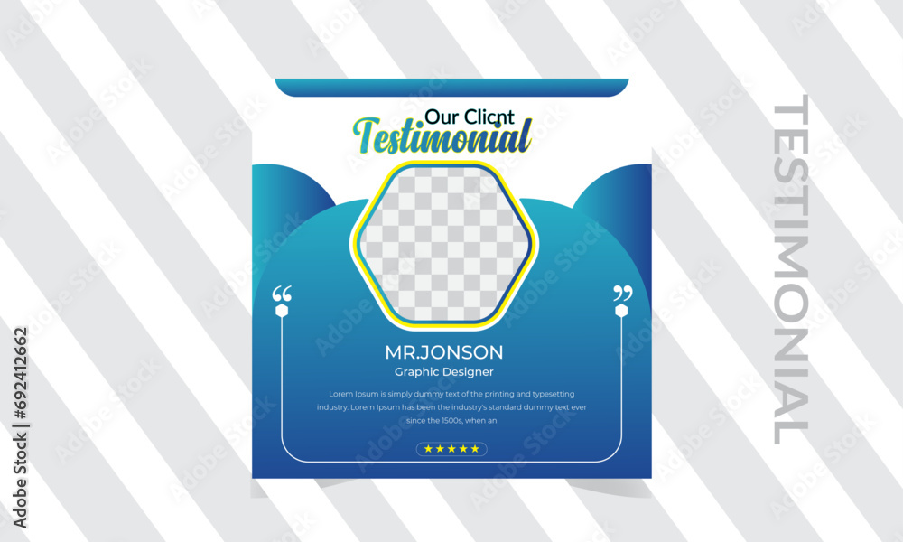 vector file editable testimonial client review template with 5 star ...