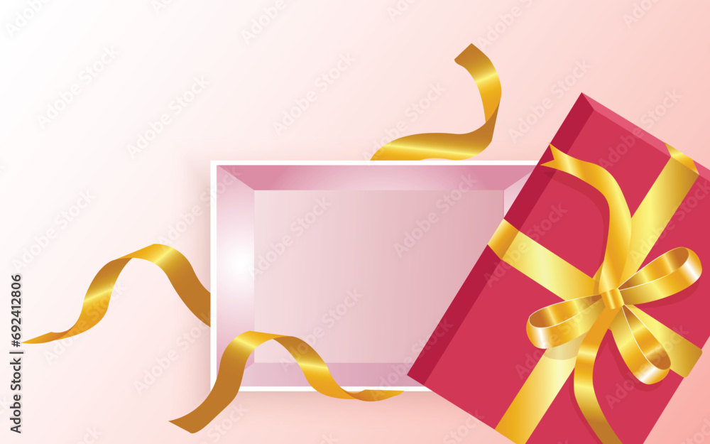 Blank open gift box template. Christmas design, Gift box decorative ...