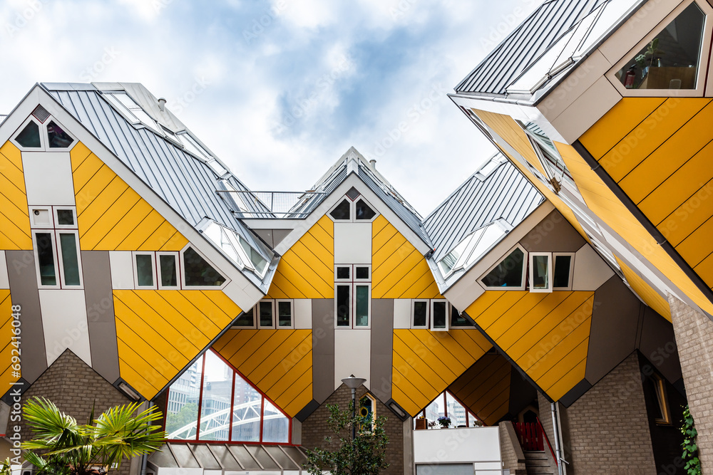 Rotterdam, Netherlands - July 28, 2023: Cube houses are an ...
