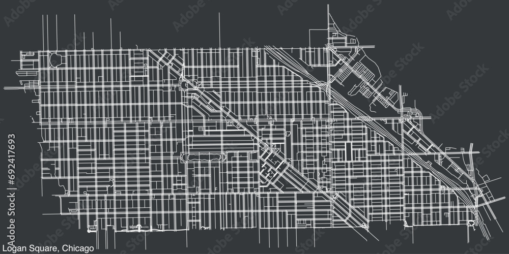 Vecteur Stock Detailed hand-drawn navigational urban street roads map ...