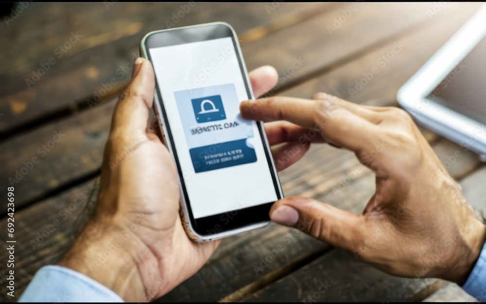 Seamless Authentication Man Touching Digital Identity Card with ...