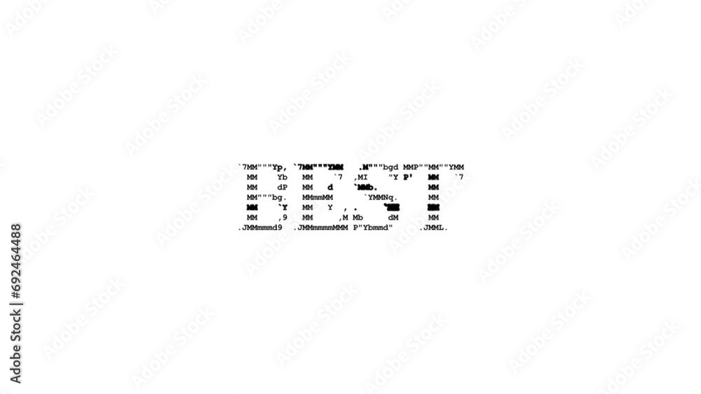 Best ascii animation loop on white background. Ascii code art symbols ...