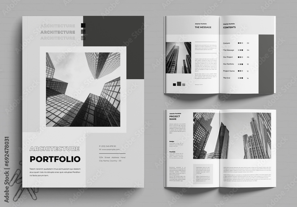 Architecture Portfolio Layout Stock Template Adobe Stock