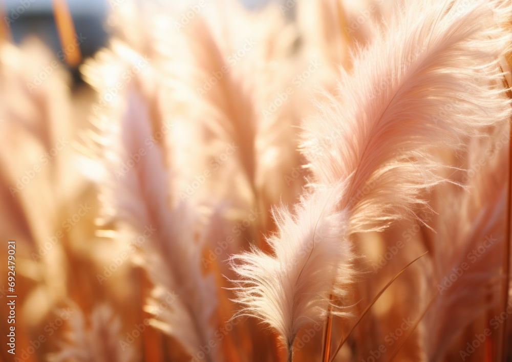 Color of the year 2024: Peach Fuzz color growing pampas grass landscape ...